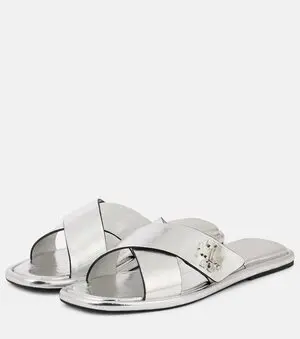 Tory Burch Metallic Leather Slides