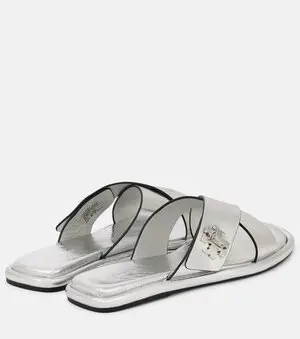 Tory Burch Metallic Leather Slides
