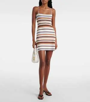 Faithfull The Brand Citara Knitted Cotton-blend Mini Dress