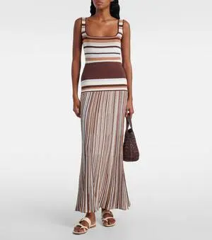 Faithfull The Brand Citara Striped Cotton-blend Maxi Skirt