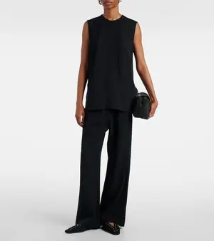 TOTEME Striped Sleeveless Top - Black