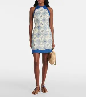 ALEMAIS Pia Printed Linen Mini Dress