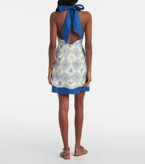 ALEMAIS Pia Printed Linen Mini Dress