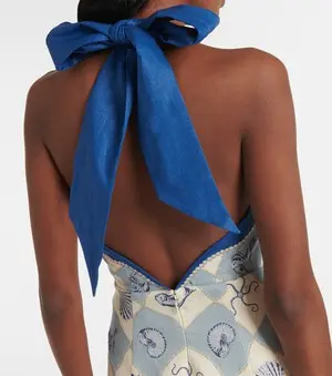 ALEMAIS Pia Printed Linen Mini Dress