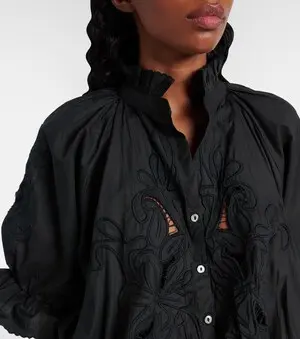 JULIET DUNN Embroidered Cotton Poplin Minidress
