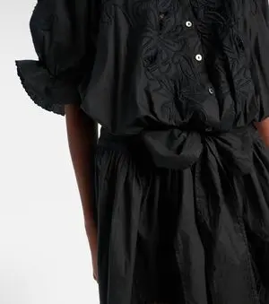 JULIET DUNN Embroidered Cotton Poplin Minidress