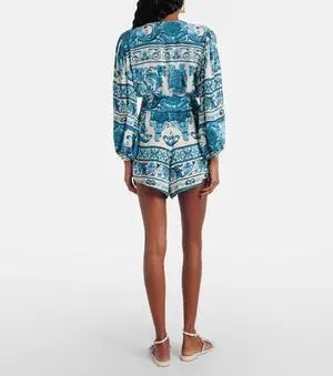 ADRIANA DEGREAS Printed High-rise Shorts
