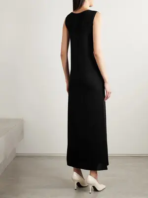 Khaite Ruslan Fringed Knitted Maxi Dress - Black