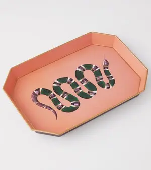 LES-OTTOMANS Painted Iron Decorative Tray