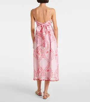 JULIET DUNN Printed Cotton Midi Dress