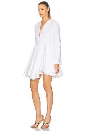 Alaïa Asymmetrical Belted Poplin Dress