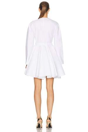 Alaïa Asymmetrical Belted Poplin Dress