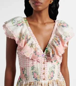 Camilla Tiered Maxi Dress In Lisbon Lullaby Print - Multicoloured