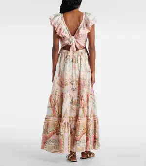 Camilla Tiered Maxi Dress In Lisbon Lullaby Print - Multicoloured
