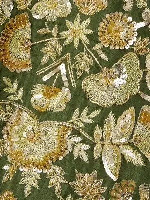 SHATHA ESSA Embellished Silk-blend Gown - Green
