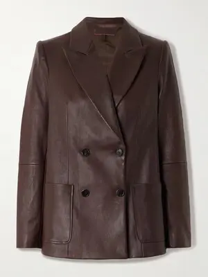 Stouls Jones Double-breasted Leather Blazer