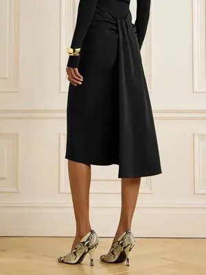 Jacquemus Sablier Draped Crepe-jersey Midi Skirt
