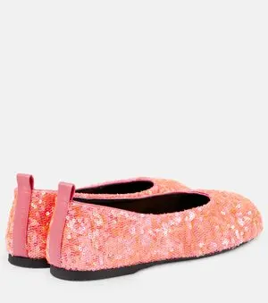 JW Anderson Sequined Ballerina Flats - Pink