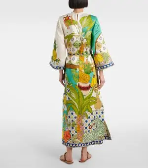 ALEMAIS Hazel Printed Cotton And Silk Maxi Dress