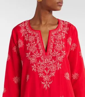 JULIET DUNN Embroidered Silk Kaftan