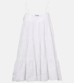 JULIET DUNN Embroidered Cotton Slip Dress - White