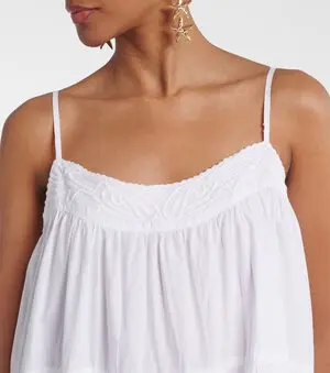 JULIET DUNN Embroidered Cotton Slip Dress