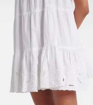JULIET DUNN Embroidered Cotton Slip Dress