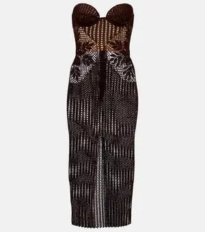 Magda Butrym Crochet Bustier Dress - Brown