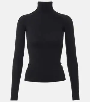 Alaïa Jersey Turtleneck Top - Black