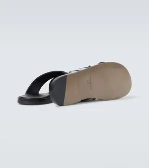 Manolo Blahnik Striped Canvas Slides