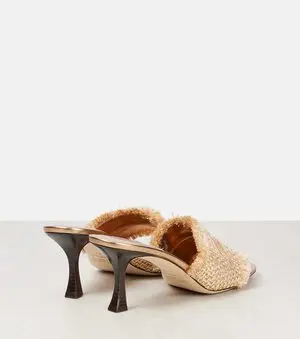 JIMMY CHOO Alexia 70 Logo Woven Mules
