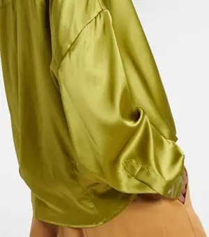 Dries Van Noten Draped Silk-blend Satin Blouse