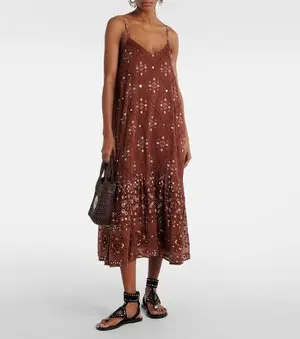 JULIET DUNN Printed Cotton Slip Dress