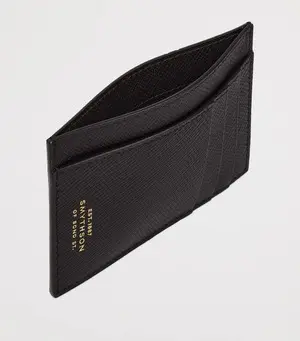Smythson Panama Leather Compact Card Holder - Black
