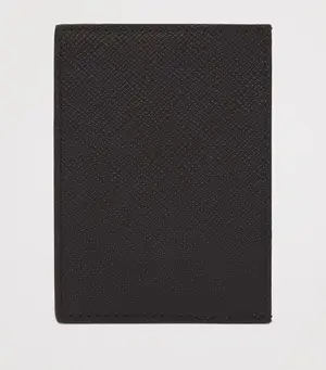 Smythson Panama Leather Compact Card Holder - Black