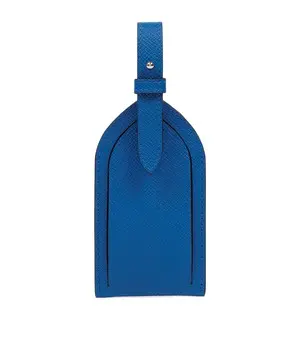 Smythson Smythson Panama Leather Luggage Tag Blue