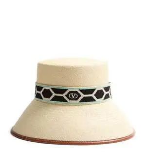 Valentino Garavani Antibes Straw Bucket Hat - Beige