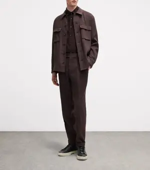 BOSS Linen Slim Shirt - Brown