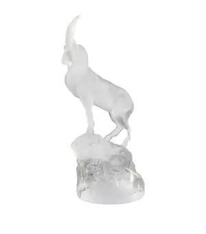 Lalique Crystal Ibex Sculpture - Clear