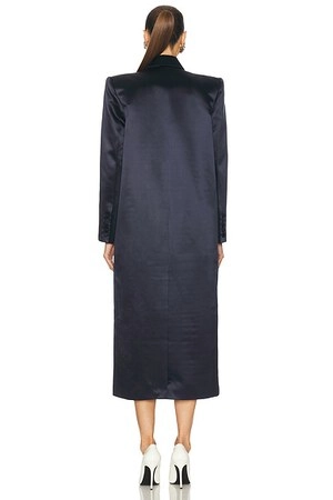 Alex Perry Oversized Duchess Satin Coat - Navy