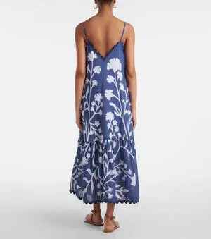 JULIET DUNN Printed Cotton Maxi Dress