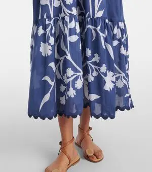 JULIET DUNN Printed Cotton Maxi Dress