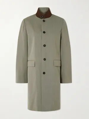 Loro Piana Blain Suede-trimmed Storm System® Wool Coat - Neutrals