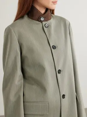 Loro Piana Blain Suede-trimmed Storm System® Wool Coat