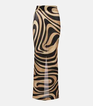 Emilio Pucci Printed Semi-sheer Maxi Skirt