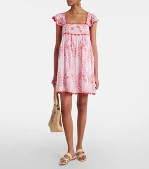 JULIET DUNN Printed Cotton Minidress