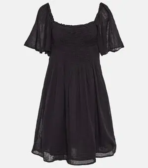 Velvet By Graham & Spencer Esme Cotton Gauze Mini Dress - Black