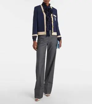 Valentino Garavani High-rise Wool Straight Leg Trousers