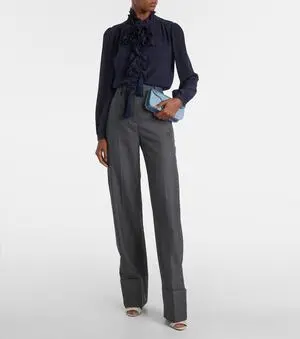 Valentino Garavani High-rise Wool Straight Leg Trousers