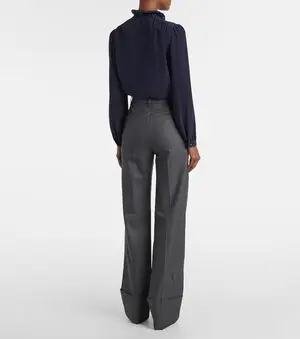 Valentino Garavani High-rise Wool Straight Leg Trousers